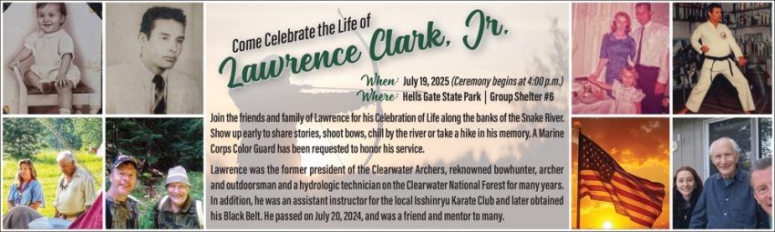 Come Celebrate the Life of Lawrence Clark, Jr., Lawrence Clark, Jr ...